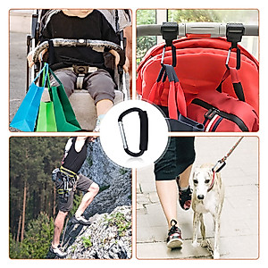 JIALEEY Grocery Bag Shopping Bag Holder Handle Carrier Tool Multi Purpose Snap Hook Stroller Hook Set Organizer Accessories with Soft Foam Grip for Hanging, Pack of 2, Black