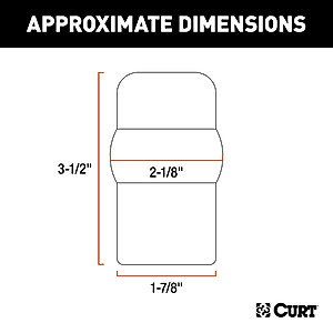 CURT 21801 Black Rubber Trailer Hitch Ball Cover, 1-7/8 or 2-Inch Diameter