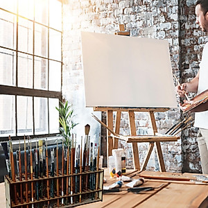 67 Holes Paintbrush Holder Stand Wooden Paint Brush Holder | Wooden Paintbrush Holder Stand 67 Paint Brushes,Artist Paint Brush Holder for Paint Brushes Dryer Holder,Desk Stand Organizer Holding Rack