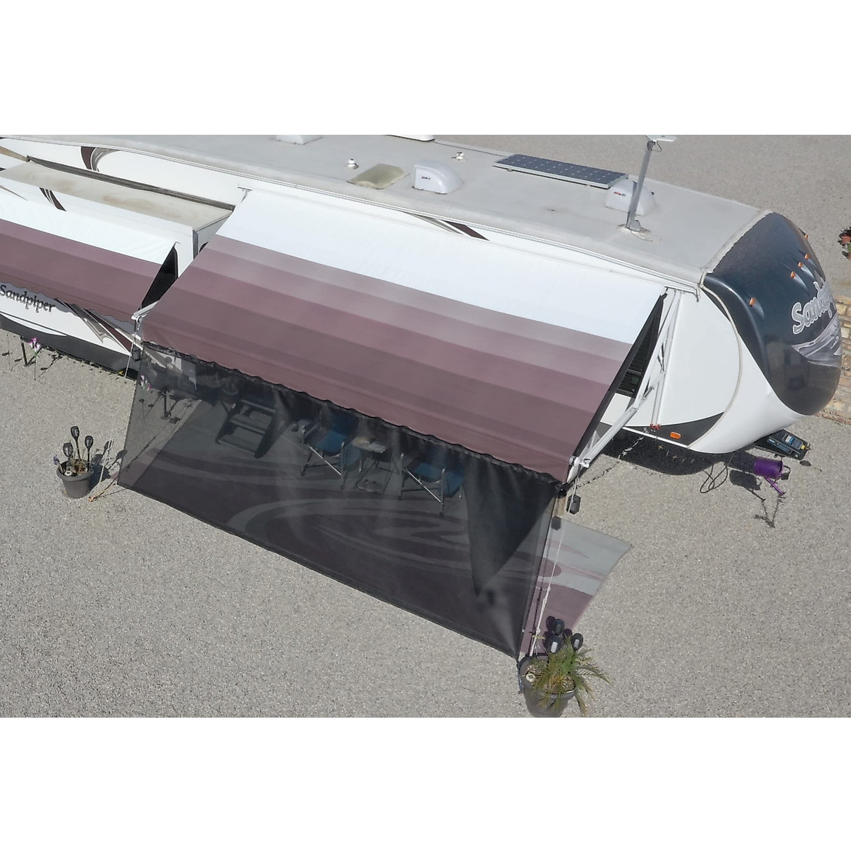 ShadePro - RV Awning Fabric Replacement - Heavy Duty Weatherproof Vinyl - Universal Outdoor Canopy for Camper, Trailer, and Motorhome Awnings - Pacific Blue - 18' (Fabric 17' 2")