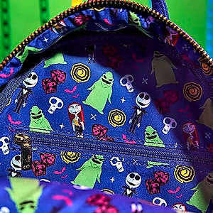 Loungefly Disney The Nightmare Before Christmas 30th Anniversary - Oogie Boogie Glow in The Dark Mini-Backpack, Amazon Exclusive