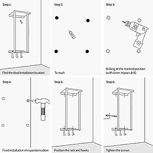 HOTNIU Towel Racks for Small Bathroom Wall Mounted, Vertical Towel Storage with Metal Shelf and 3 Hooks, Bath Towel Rack for Rolled Towels, Black Towel Holder for Large Bath Sheets Towels