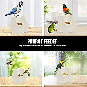 POPETPOP 4pcs Parrot Feeding Cups Plastic Birds Food Dish Parrot Feeders Water Cage Bowls for Cockatiel Conure Budgies Parakeet Parrot Macaw Small Animal Chinchilla