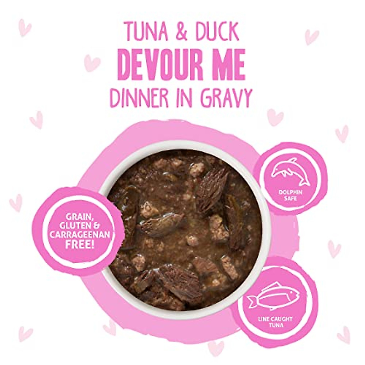 Weruva B.F.F. OMG - Best Feline Friend Oh My Gravy!, Tuna & Duck Devour Me with Tuna & Duck in Gravy Cat Food, 3oz Pouch (Pack of 12)