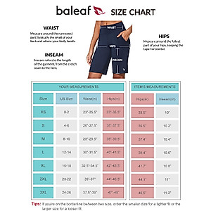 BALEAF Women's Bermuda Shorts Long Athletic Shorts High Waisted 10" for Running Walking Gym Quick Dry Navy Size L