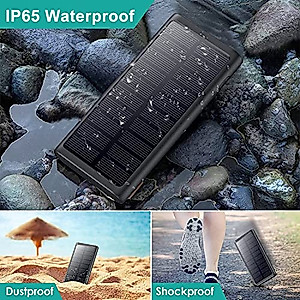 5 in 1 Wireless Portable Charger Power Bank,36800mAh 5 Output Dual QC4.0 25W PD USB C Battery Pack,15W Wireless Fast Charging,IP65 Solar Charger Compatible with iPhone14,13,12 Series,Samsung,iPad etc