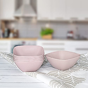 ARNO Serving Bowls Plastic Set of 6,12 OZ Stackable Salad Cereal Soup Snack Fruit Unbreakable BPA Free