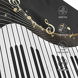 with Piano and Golden Musical Notes Black Baseball Hat Outdoor Snapback Cap Hip Hop Hat Dad Hat Trucker Hat for Men Women