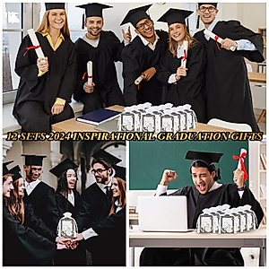 Bucherry 12 Sets 2024 Graduation Gifts Keychains Class of 2024 Gifts for Him Her Personalized Graduation Cards Inspirational Keychains College Graduation Gift Grad Keychain