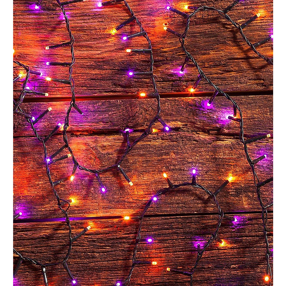 kemooie 500 LED Halloween Lights, 164FT 8 Lighting Modes Plug in Waterproof Fairy Lights for Outdoor Tree Lights Party Garden Balcony Halloween Decorations(Purple and Orange)