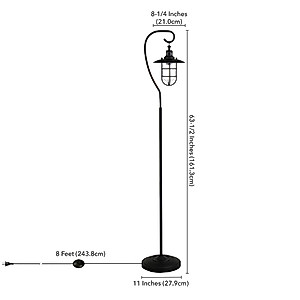 Bay Nautical Floor Lamp with Glass Shade in Blackened Bronze/Clear