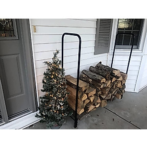 Rocky Mountain Goods Firewood Rack Outdoor/Indoor - Wood Storage Firewood Holder - Heavy Duty Steel Log Rack - Easy Install in Minutes - Included Hardware - Keeps Firewood Up and Dry - 4 Foot