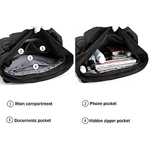 Wxnow Nylon Travel Tote Beach Bag with Zipper for Women Large Shoulder Bag Purse Bags Teacher or Nurse Purple