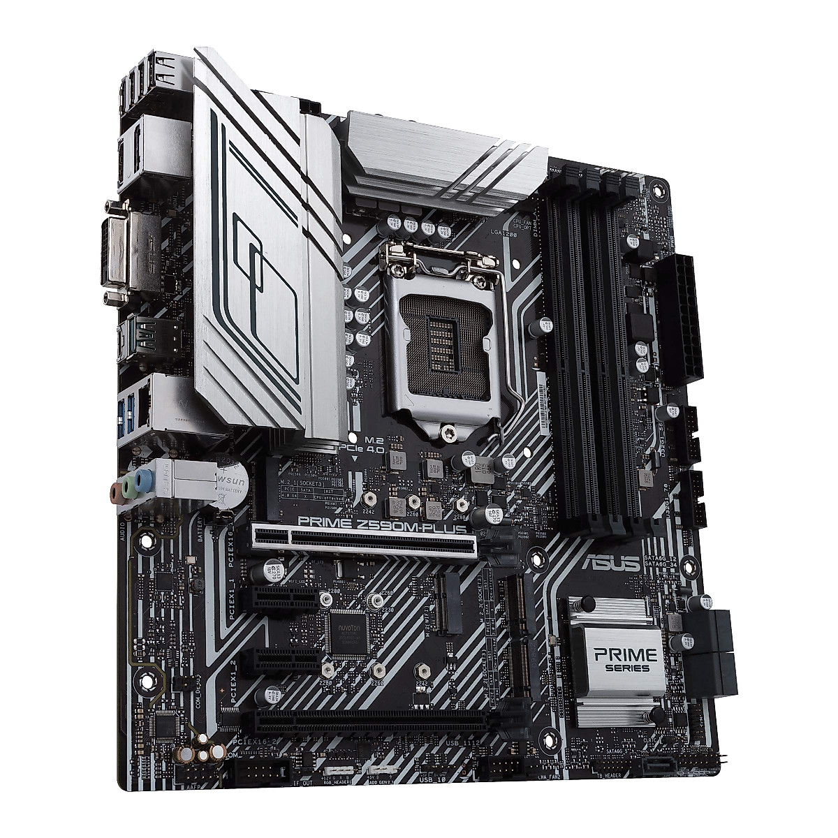 ASUS Prime Z590M-PLUS LGA 1200(Intel11th/10th Gen) microATX Motherboard (PCIe 4.0, 10 Power Stages, 3X M.2 Slot,Thunderbolt 4 Header,1Gb LAN, SPI-TPM Header,M.2 Socket -Key E Wireless,Aura Sync RGB)