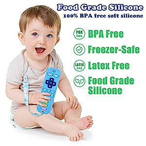 3 Pack Silicone Baby Teething Toys,Remote Control Teether for Baby,Teething Toys for Babies 0-24 Months,Baby Chew Teether Toys for Toddlers,Roku Remote Teether for Baby,BPA Free Refrigerator Safe.
