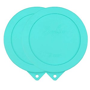 Sophico Round Silicone Storage Cover Lids Replacement for Anchor Hocking and Pyrex 7402-PC 6/7 Cup Glass Bowls (Container not Included)(Mint - 2 pack)