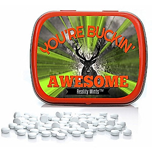 You’re Buckin’ Awesome Mints – Crazy Gift for Friends Funny Gifts for Coworkers Weird Stocking Stuffers for Adults Peppermint Breath Mints Weird Office Gift for Hunters Gifts Funny Deer Gifts