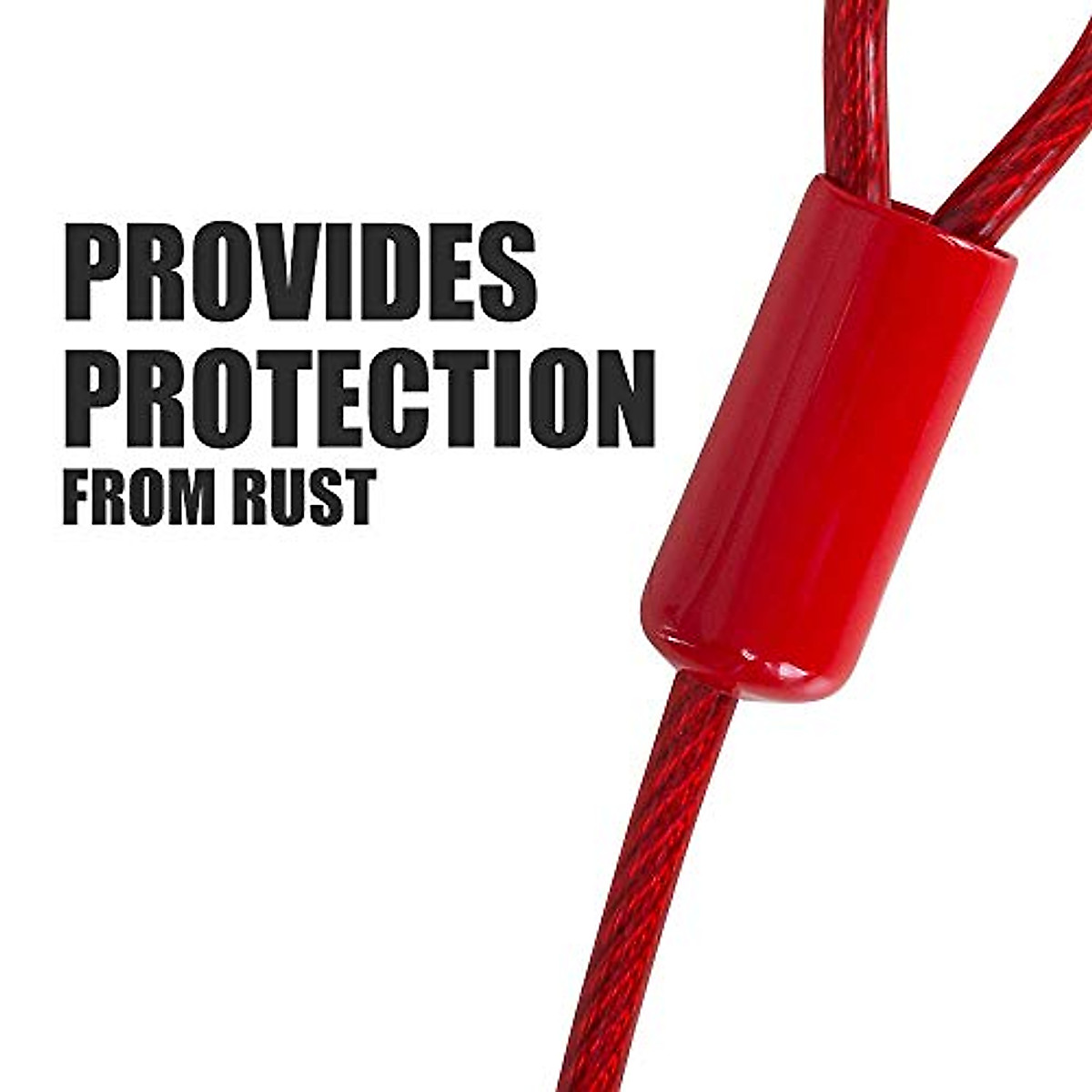 BV Pet Tie Out Cable for Dogs Up to 125 Pounds, 30 Feet (Red/ 125lbs/ 30ft)