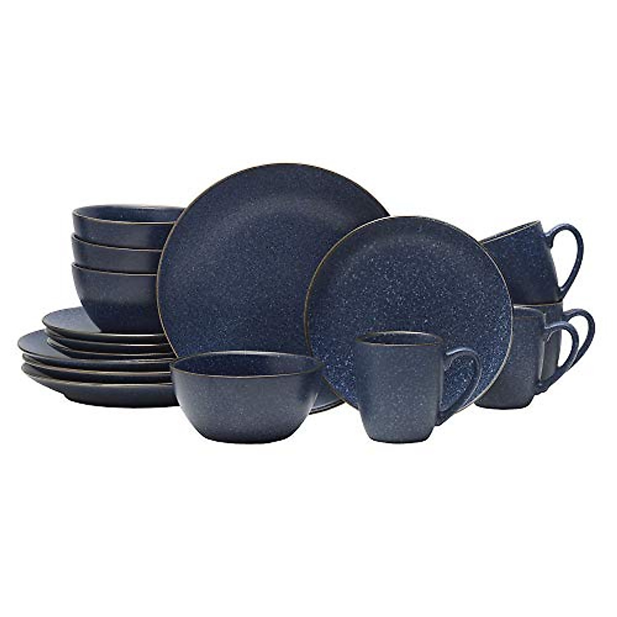 Gourmet Basics by Mikasa Juliana Blue 16-Piece Dinnerware Set, Service for 4 -