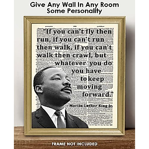 Inspirational Martin Luther King Poster "If You Can't Fly" 8x10 Motivational Wall Art & Positive Affirmations Wall Decor for Bedroom Teen Girl Boy - MLK Quotes Decor & Office Decor for Men, Women