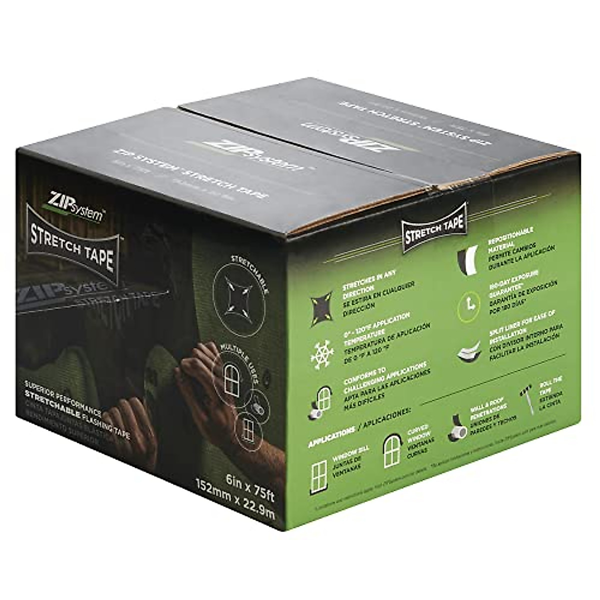 ZIP System Stretch Tape | 6 inches x 75 feet | Self-Adhesive | Weather-Resistant | Flexible Flashing Tape