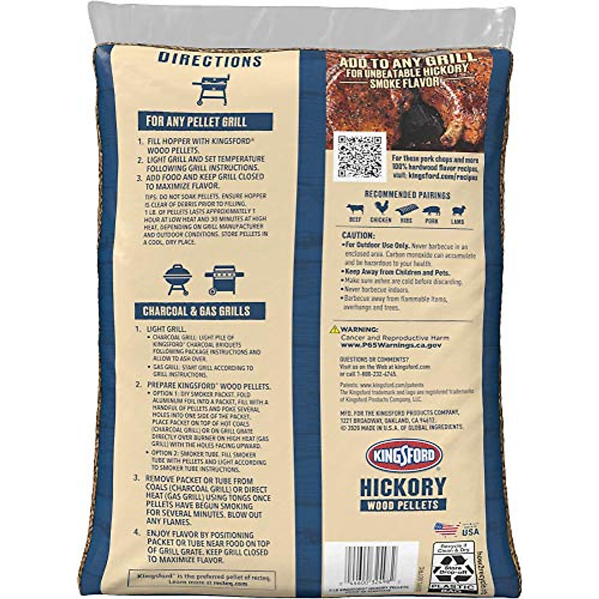 Kingsford 100% Hickory Wood Pellets, BBQ Pellets for Grilling – 5 Pounds (Package May Vary)