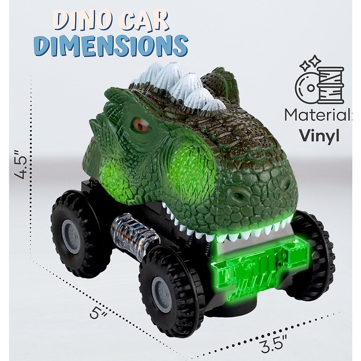 ToyVelt 2021 Edition Dinosaur Pull Back Cars Toys for Kids – 4 Pack Cars Fun Dinosaur Car Set with Exciting Lights, Sounds - Birthday, Christmas, for Boys and Girls Ages 3-10 Years Old