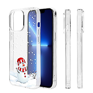 Mavis's Diary 3Pcs Phone Case Compatible iPhone 15 Pro Case Cover Clear Soft Silicone Transparent Slim Fit Protective Skin Bumper Ultrathin Protector Women Girls Xmas Gift Winter Cute Pattern
