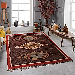 iinfinize Wool Jute Rug Vintage Kilim Runner Traditional Jute Rug Throw Table 4x6 ft Runner Outdoor Decor Kilim Runner Yoga Mat Carpets Meditation dhurries