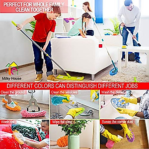 10 Pieces Microfiber Mop Slippers Shoes Cover Soft Washable Reusable Floor Polishing Dust Dirt Hair Men Women Sweeper Cleaning Mop Tool for House Office Bathroom Kitchen, Multicolored 5 Pairs