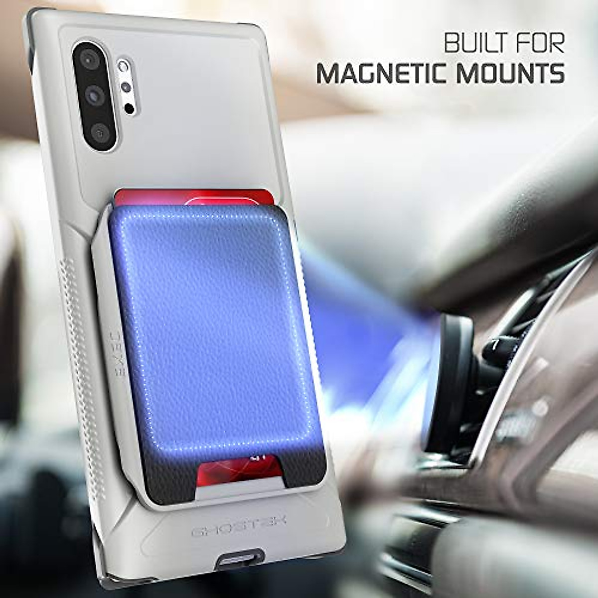 Ghostek Exec Galaxy Note 10 Plus Wallet Case Card Holder with Built-in Magnet for Car Mounts and Easily Detachable Leather Card Pocket for Wireless Charging Samsung Galaxy Note10+ (6.8 Inch) - (Black)