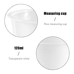 TAMOSH Plastic 120ml Electric Cooker Rice Measuring Cup 2pcs Clear White