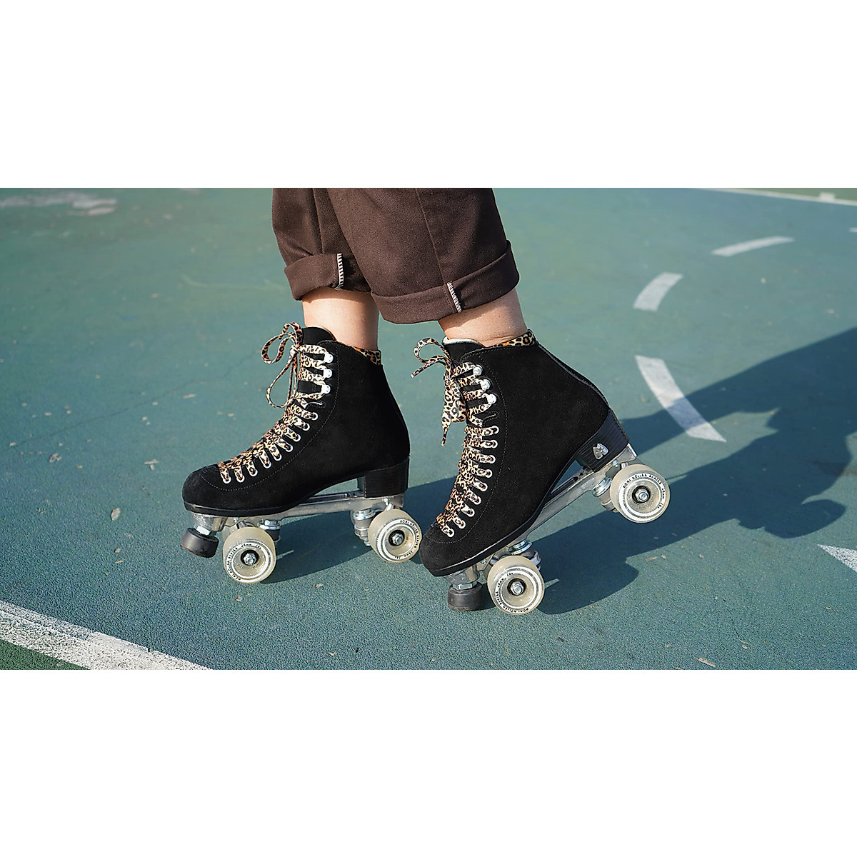 Moxi Panther Roller Skate - Fun and Fashionable Womens Roller Skates | Black Suede | Size 9