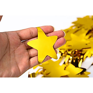 Abien Gold Star Foil Fringe Curtains Golden Backdrop Metallic Foil Tinsel Fringe Curtain Party Door Shimmer Streamers Party Decorations for Birthday Wedding Christmas New Year Party (Gold)