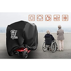 XYZCTEM 600D Waterproof Scooter Cover Black Power Assisted Mobility Scooter Cover (48 inch Length)