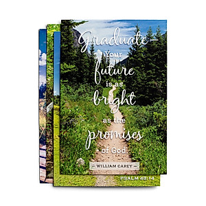 DaySpring - Paths Graduation - King James Version - 12 Boxed cards & Envelopes (4 Design Assortment with Scripture) - Graduate Your Future is as Bright as the Promises of God (J1336)