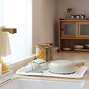COELO Kitchen Utility Draining Board｜Light Weight, Space Efficient, Dishwashing Water Drainer, Drying Dish Rack Tray for Sink Kitchen Essential Accessory(White)