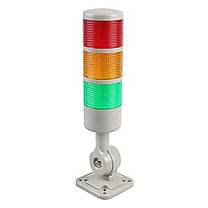 LUBAN Led Signal Tower Stack Lights, Industrial Signal Warning Lights, Column Tower Lamp Andon Lights with Rotatable Base, Steady/Flashing Light Switchable,12V 24V DC(3-Layer, no Buzzer)