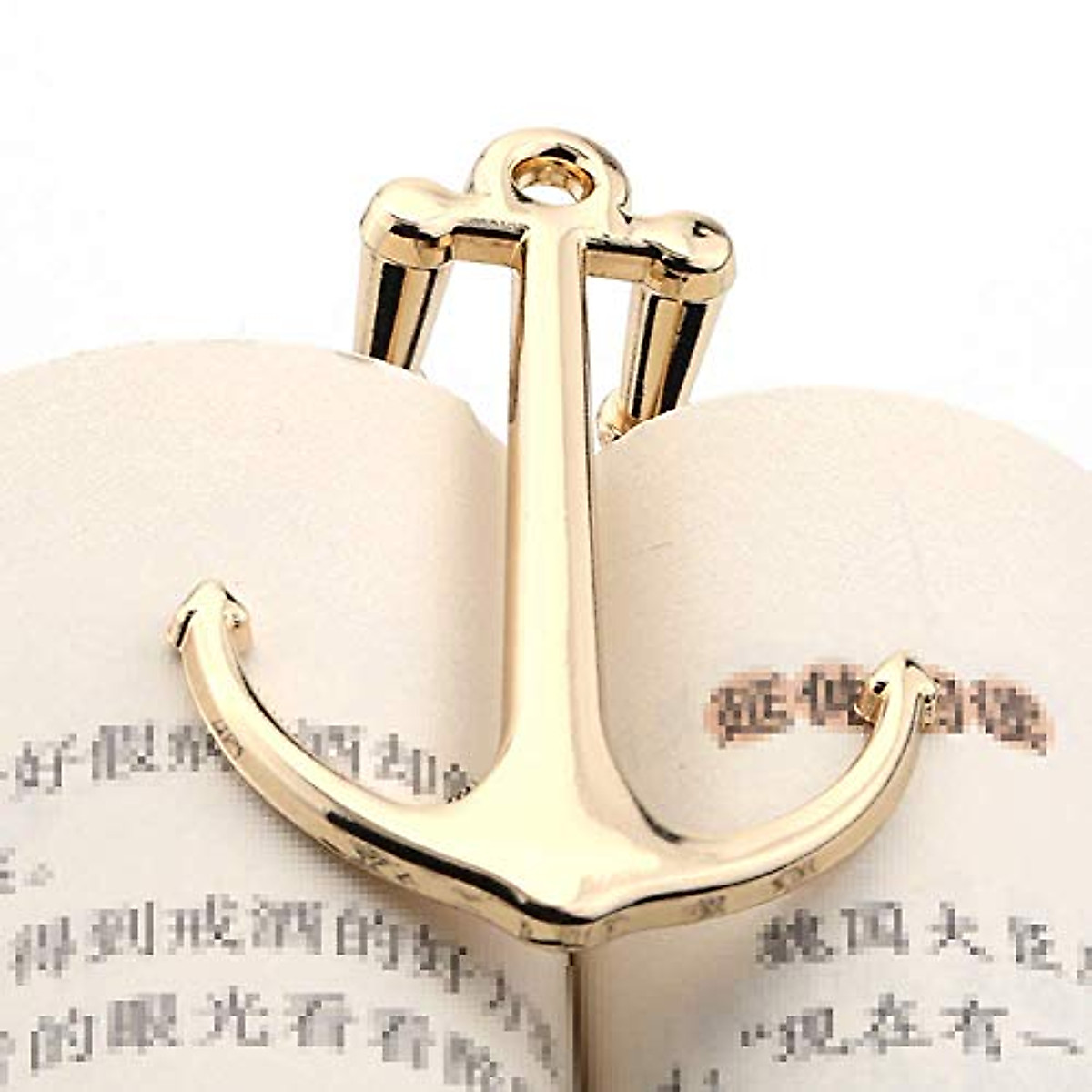 Booluee Creative Anchor Bookmark Metal Bookmark Page Holder Book Holder for Reading Hands Free, 1 Pack (Black)
