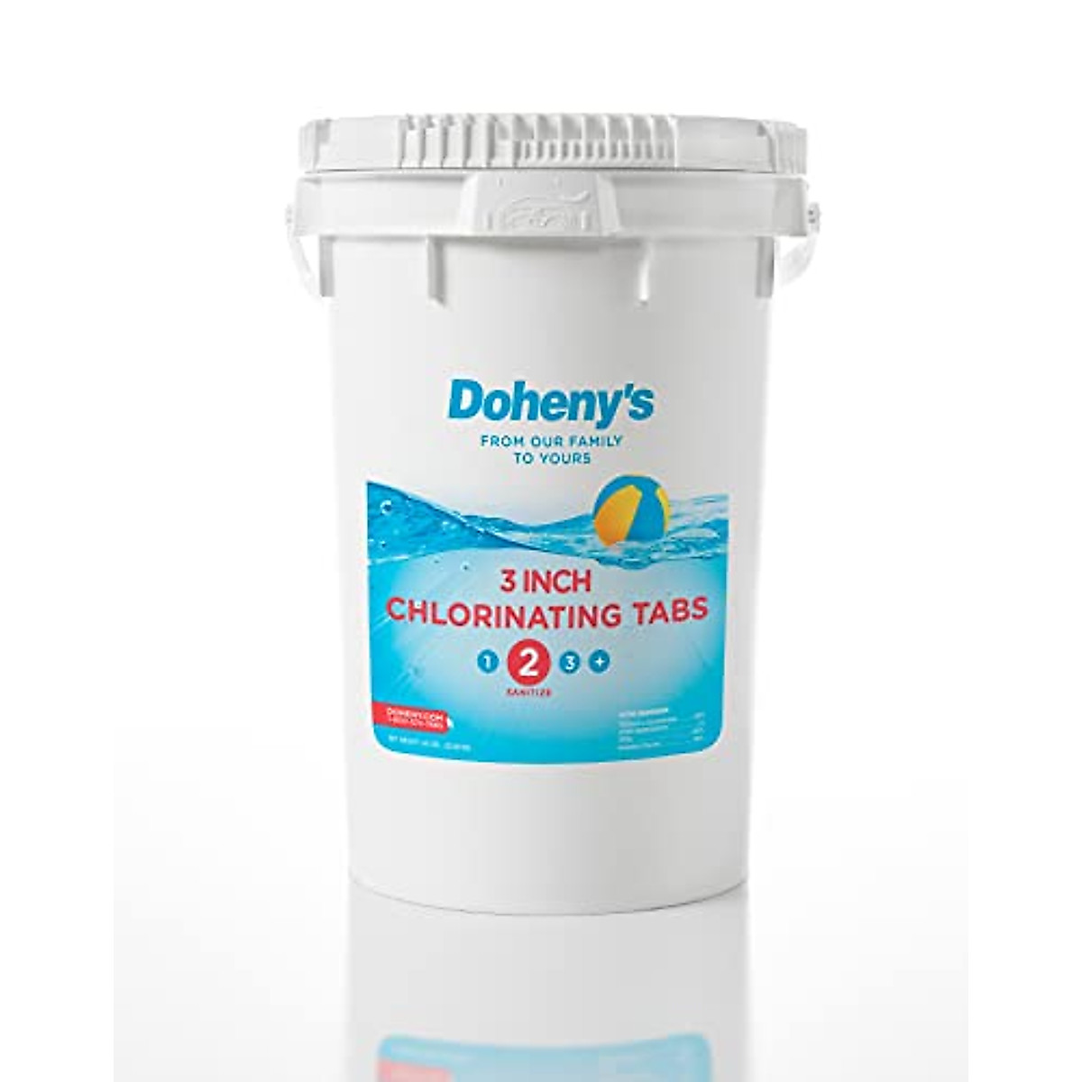 Doheny's 3 Inch Swimming Pool Chlorine Tablets | Pro-Grade Pool Sanitizer | Long Lasting & Slow Dissolving | Individually Wrapped | 99% Active Ingredient, 90% Stabilized Chlorine | 50 LB Bucket