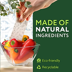 IMPRESA [18 Pack] Food Saver Sheets for Produce - Vegetable Savers for Refrigerator & Counter - Keep Vegetables Fresh Longer - Fresh Produce Saver & Herb Keeper Sheets - Natural Food Storage