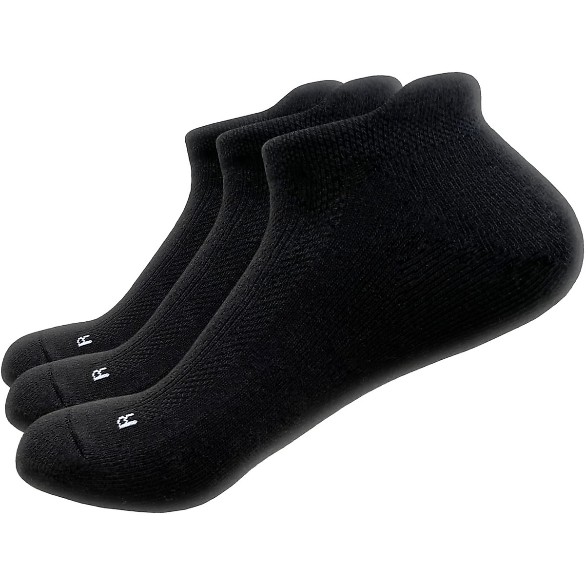 SOL3 Mens All-Day Cushion Socks (Pack of 3) - No Show Athletic Running Low Cut Ankle Socks (Size 9-11, Black)
