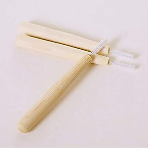 HEALLILY 30pcs Interdental Brushes with Bamboo Handle 1.0mm Between Teeth Toothbrush Oral Hygiene Cleaner Gingival Dental Floss Pick for Personal Health Care