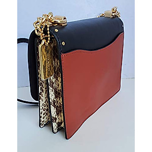 Coach Women's Klare Crossbody Shoulder Handbag in Signature Coated Canvas, Calf & Snake-Embossed Leather (Khaki/Black/Berry/Multi/Gold)