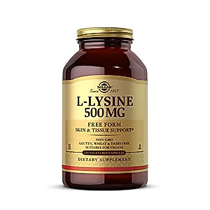 Solgar L-Lysine 500 mg, 250 Vegetable Capsules - Enhanced Absorption & Assimilation - Promotes Integrity of Skin & Lips - Collagen Support - Amino Acids - Non-GMO, Vegan, Gluten Free - 250 Servings