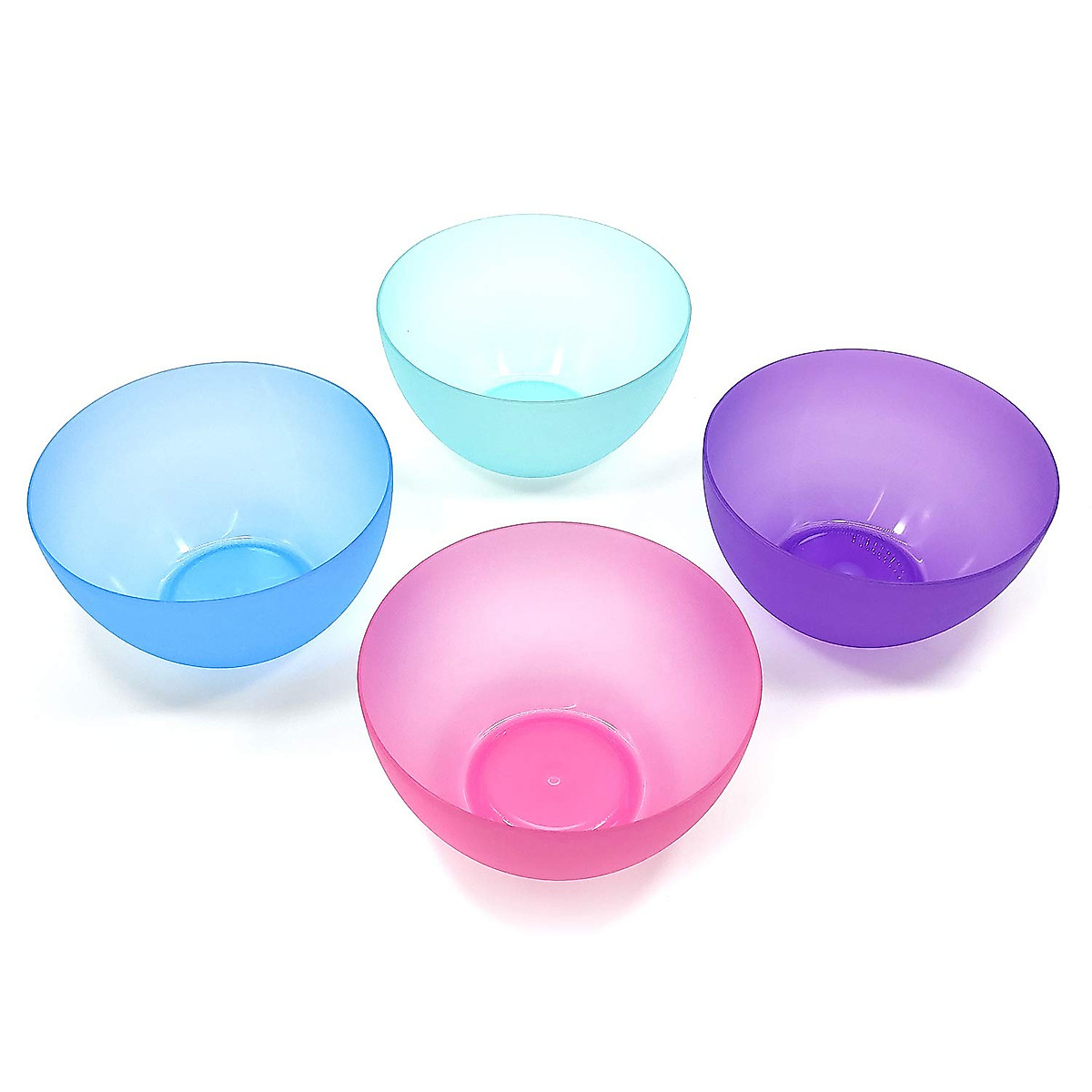 KOXIN-KARLU 6-inch / 32-ounce Plastic Bowls for Cereal or Salad | set of 12 in Coastal Colors
