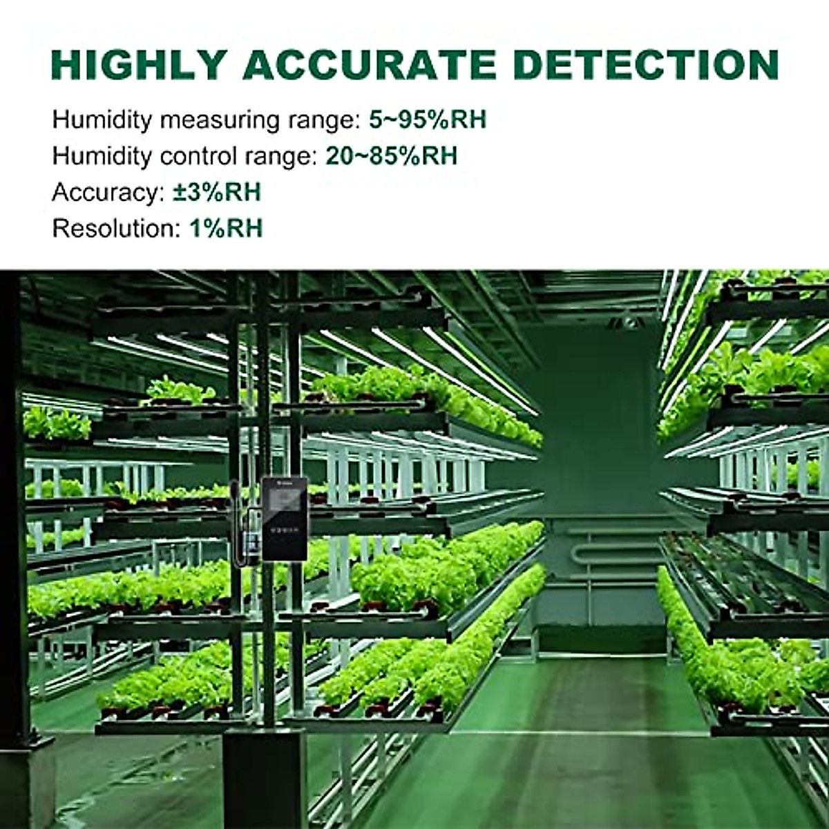 Humidity Controller, Briidea Pre-Wired Humidistat Humidifier Dehumidifier with LCD Display High Accuracy Humidity Sensor, Ideal for Greenhouse Mushroom Grow Tent