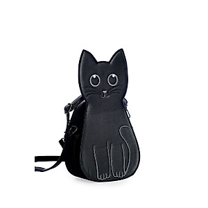 Lost Queen Women's Wendigo Bag Convertible Backpack Cute Black Cat Bat Crossbody Purse