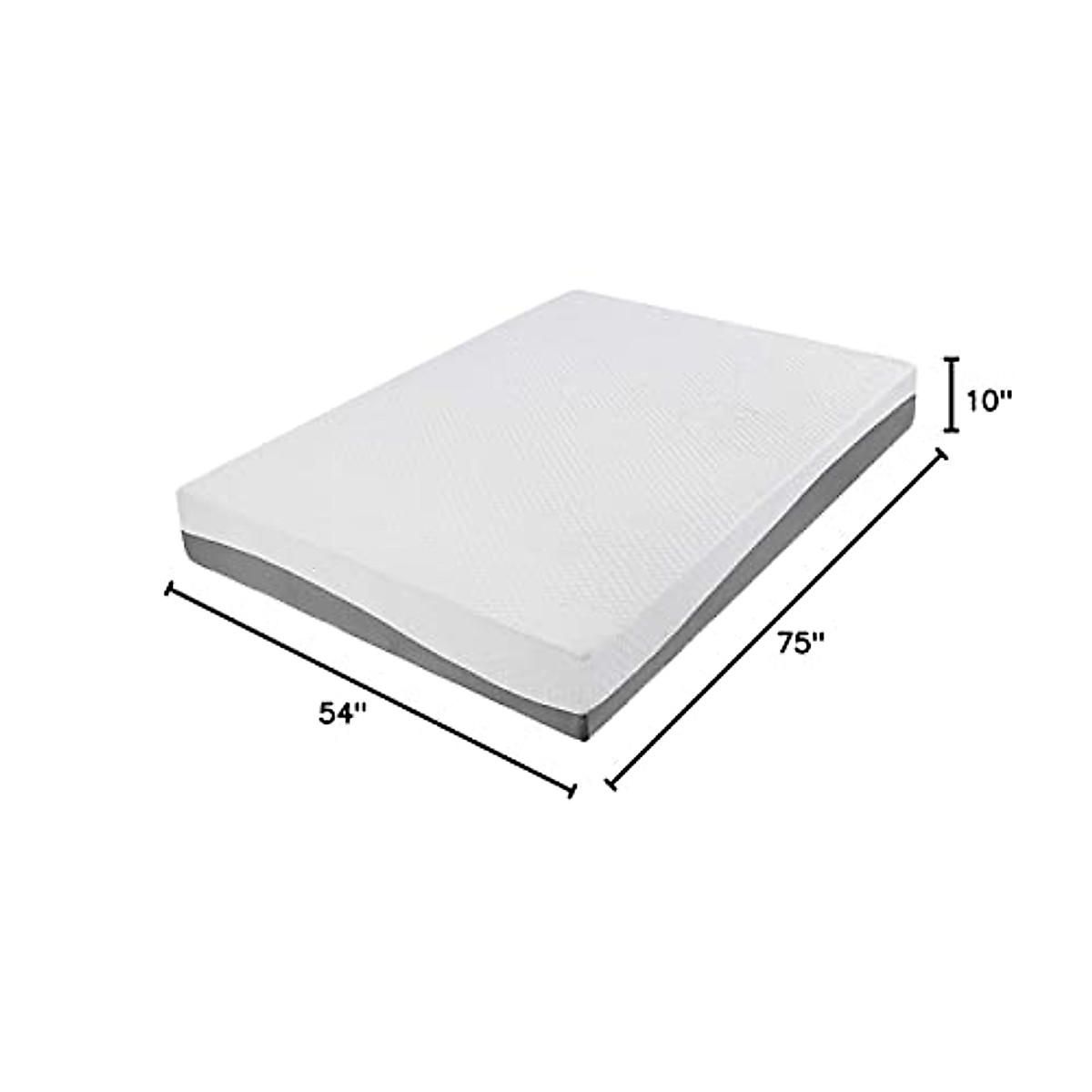 Olee Sleep 10 inch Aquarius Memory Foam Mattress - Full, Grey