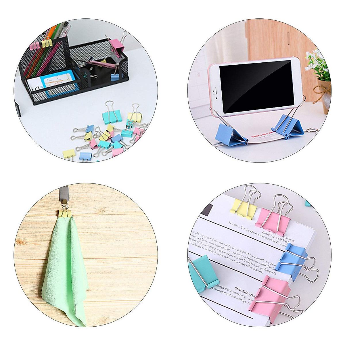 Binder Clips, 100PCS Binder Clips Assorted Sizes [2023 Upgrade] Large, Medium, Mini Binder Clips Combination, can use for Office, Home, School